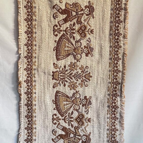 Dining | Vintage Dutch Theme Fringe Edge Woven Table Runner Tapestry ...